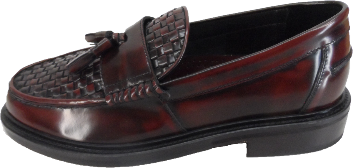 Ikon Original Oxblood Real Weave Retro,Ska,Northern Soul Tassel Loafer